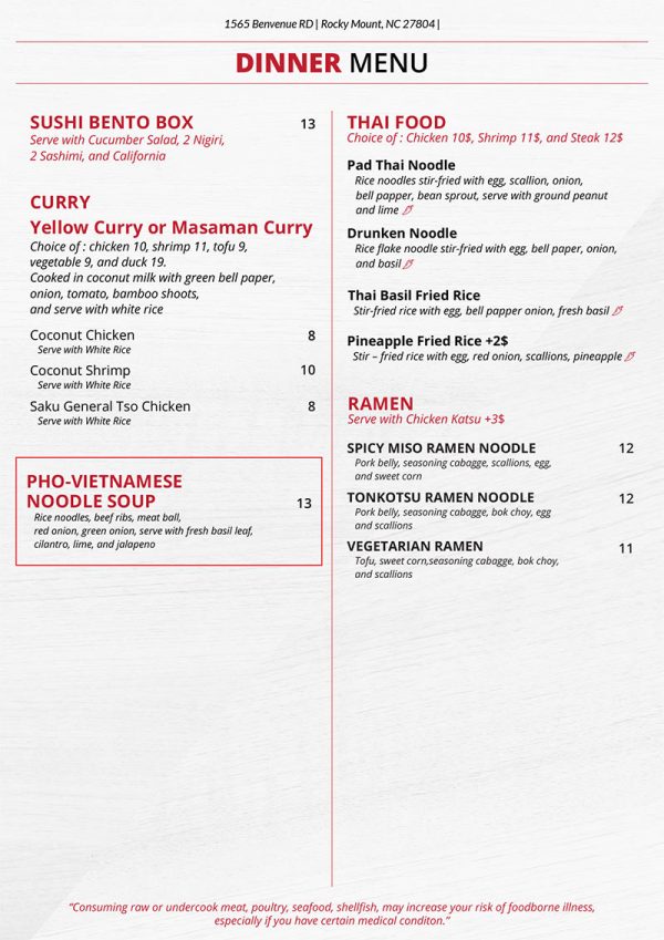 Menu – Saku Sushi Thai & Hibachi
