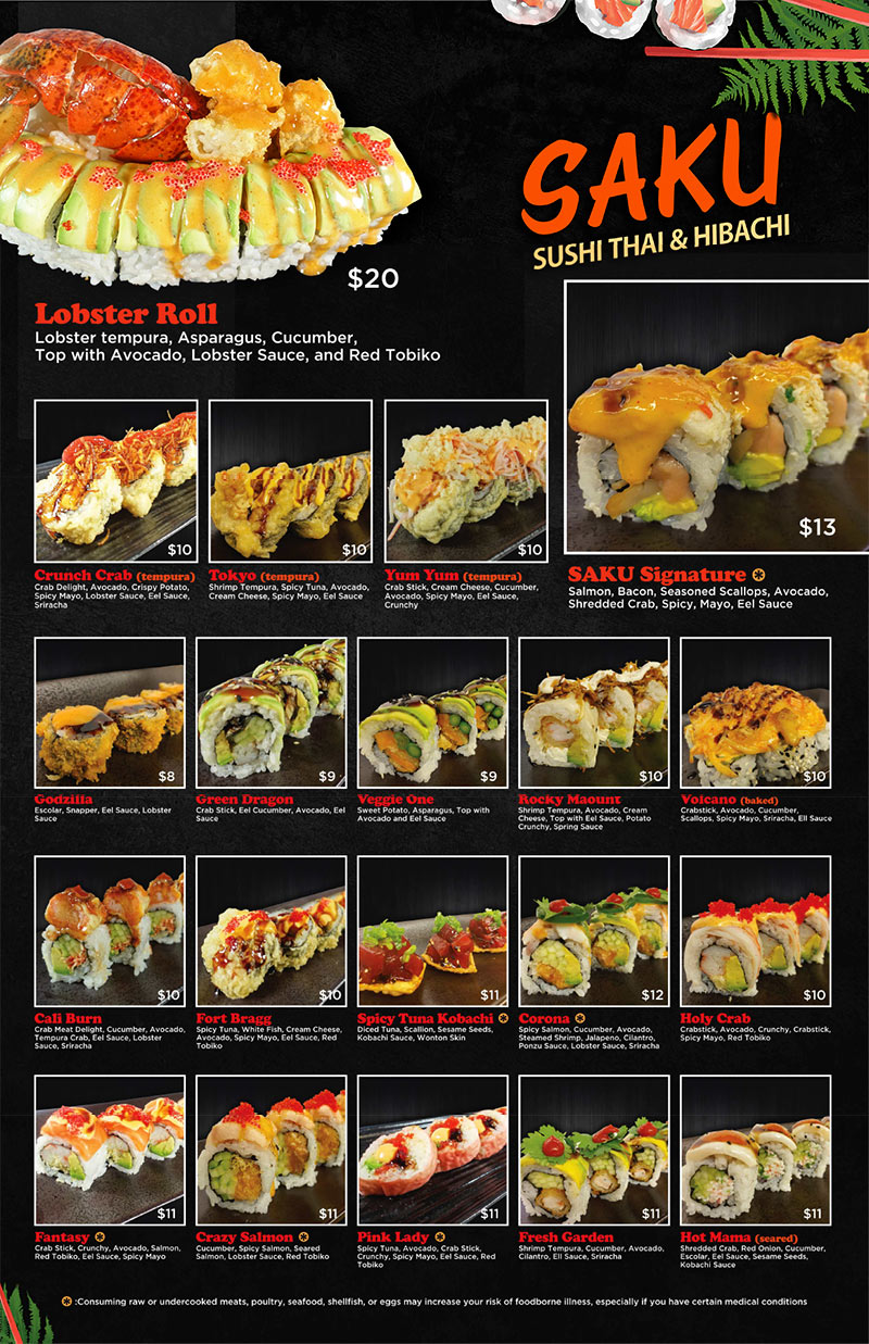 Menu – Saku Sushi Thai & Hibachi