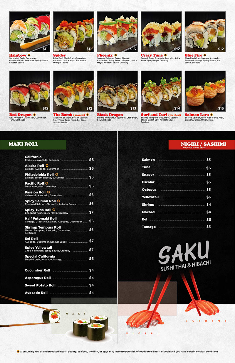 Menu – Saku Sushi Thai & Hibachi